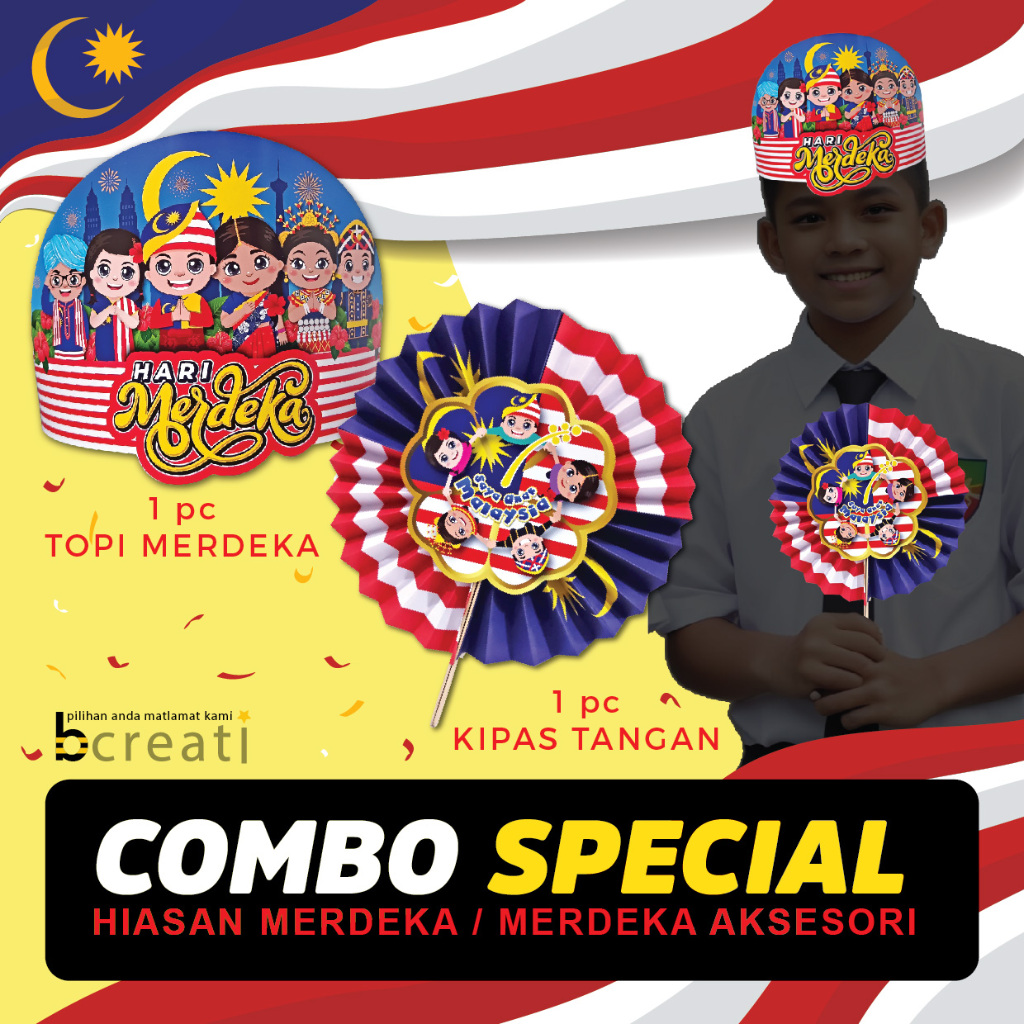 COMBO SPECIAL Topi Merdeka / Kraft Kipas Tangan Merdeka | Shopee Malaysia