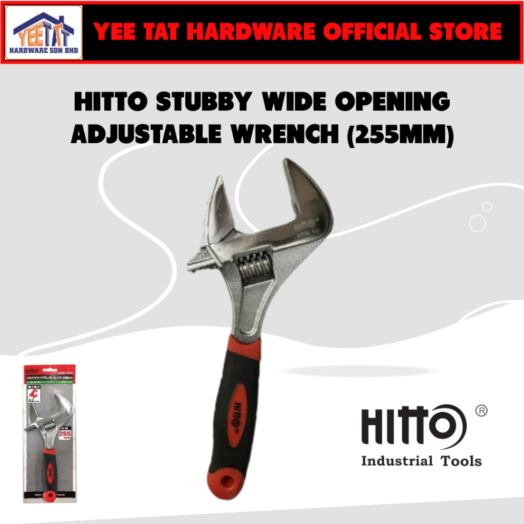 [ HITTO ] HAW-10WJ Wide Opening Adjustable Wrench / Spanner / Spana ...