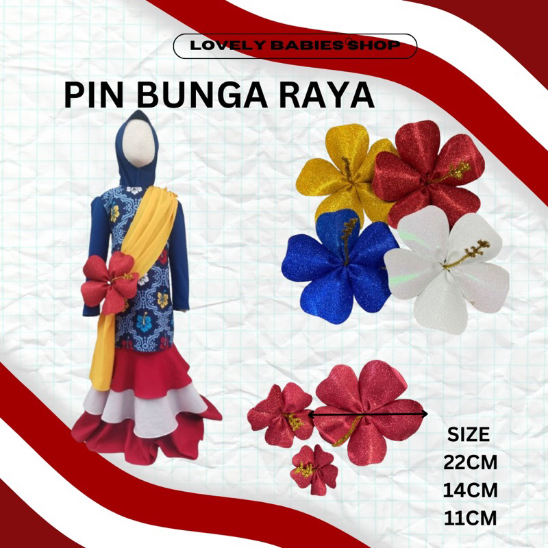 Pin Bunga raya BESAR MERDEKA | Shopee Malaysia