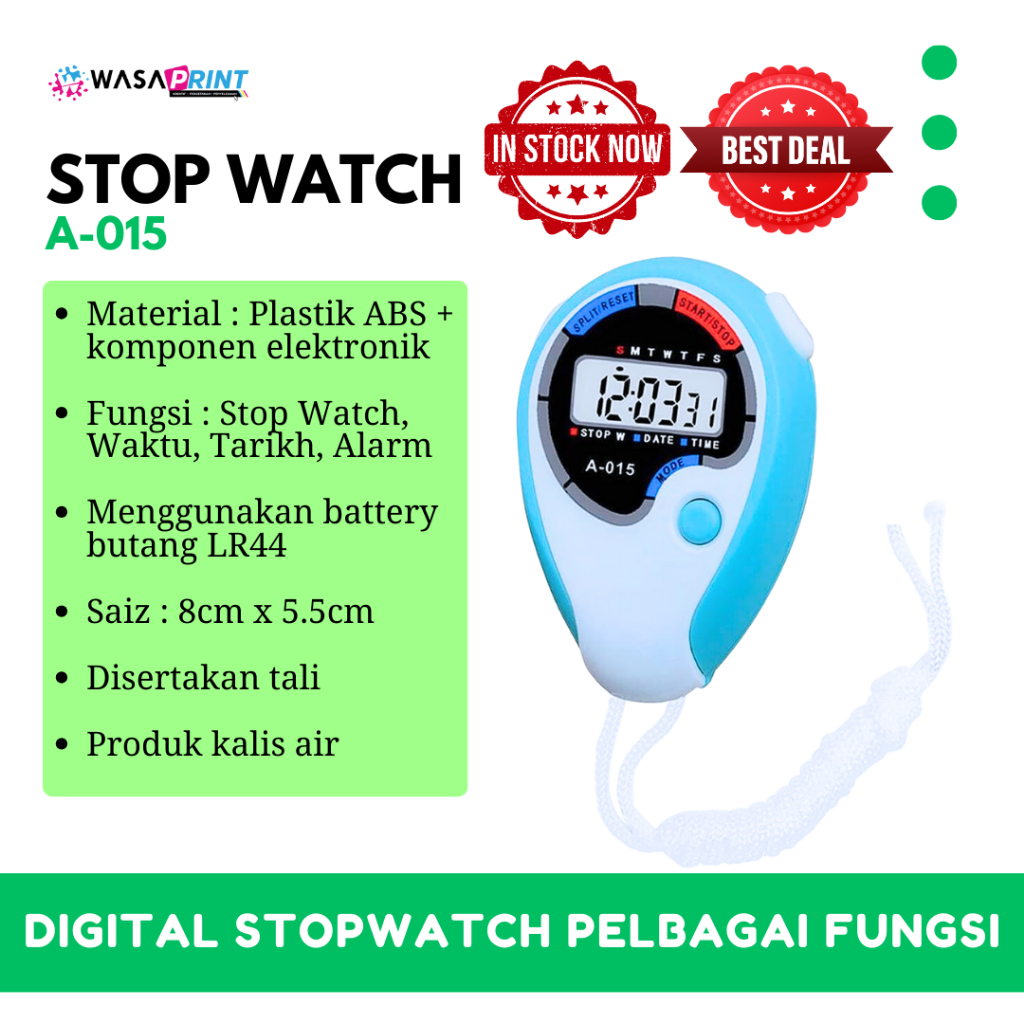 Digital Stopwatch Sport Men Women Timer Jam Clock Accurate Alarm ...