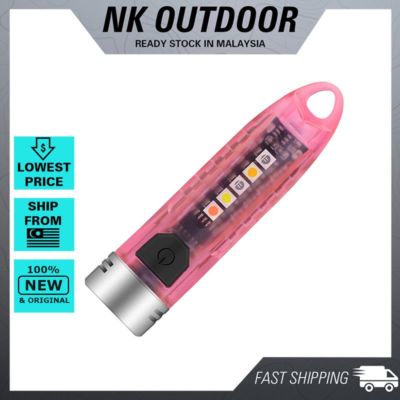Boruit V1 Keychain Rechargeable Flashlight (400 Lumens) (Pink) | Shopee Malaysia