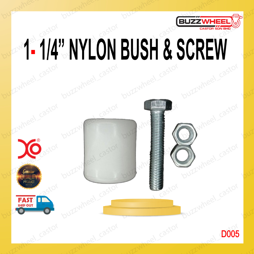 1-1/4" D005 NYLON BUSH & SCREW (30.5MM X 34.5MM) SLIDING GATE ROLLER ...