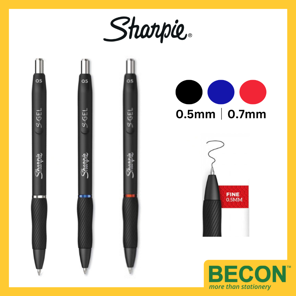 Sharpie S-Gel Pen RT 0.5mm 0.7mm Black | Blue | Red | Shopee Malaysia