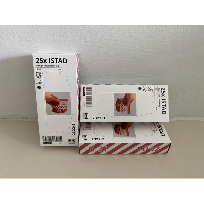IKEA ISTAD Zip lock bag, striped/red/brown, 0.3L | Shopee Malaysia