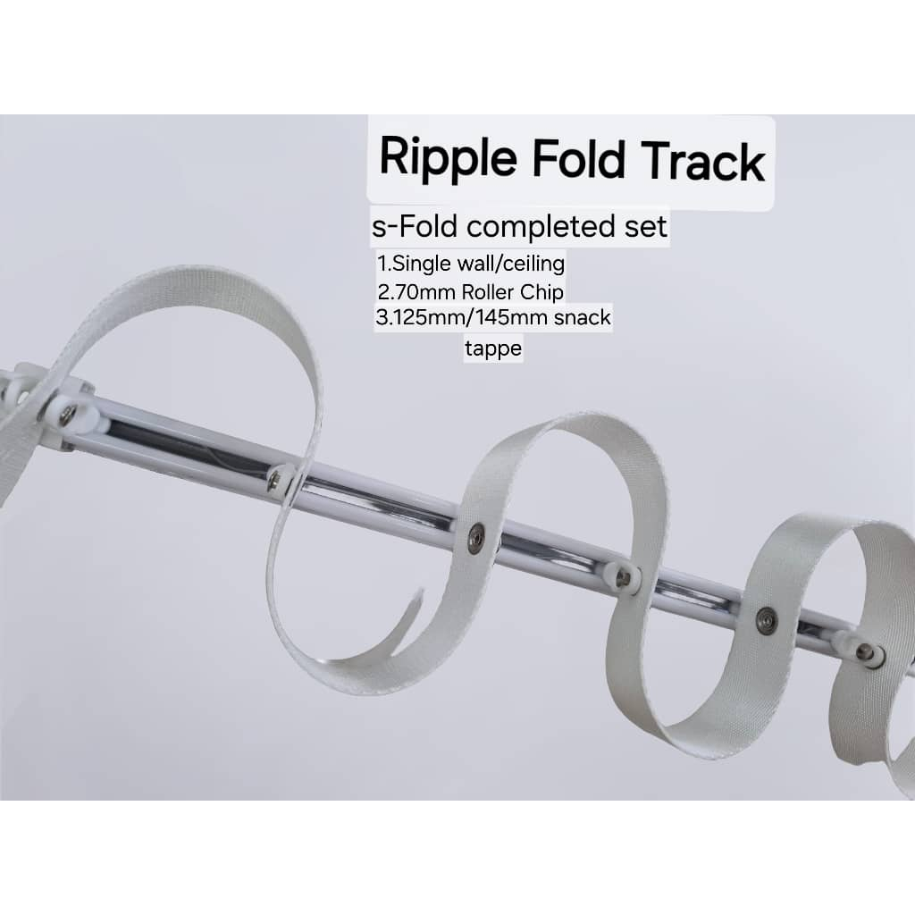 RIPPLE FOLD/S-FOLD TRACK/125mm Tape(COMPLETE SET WITH BRACKET) | Shopee ...