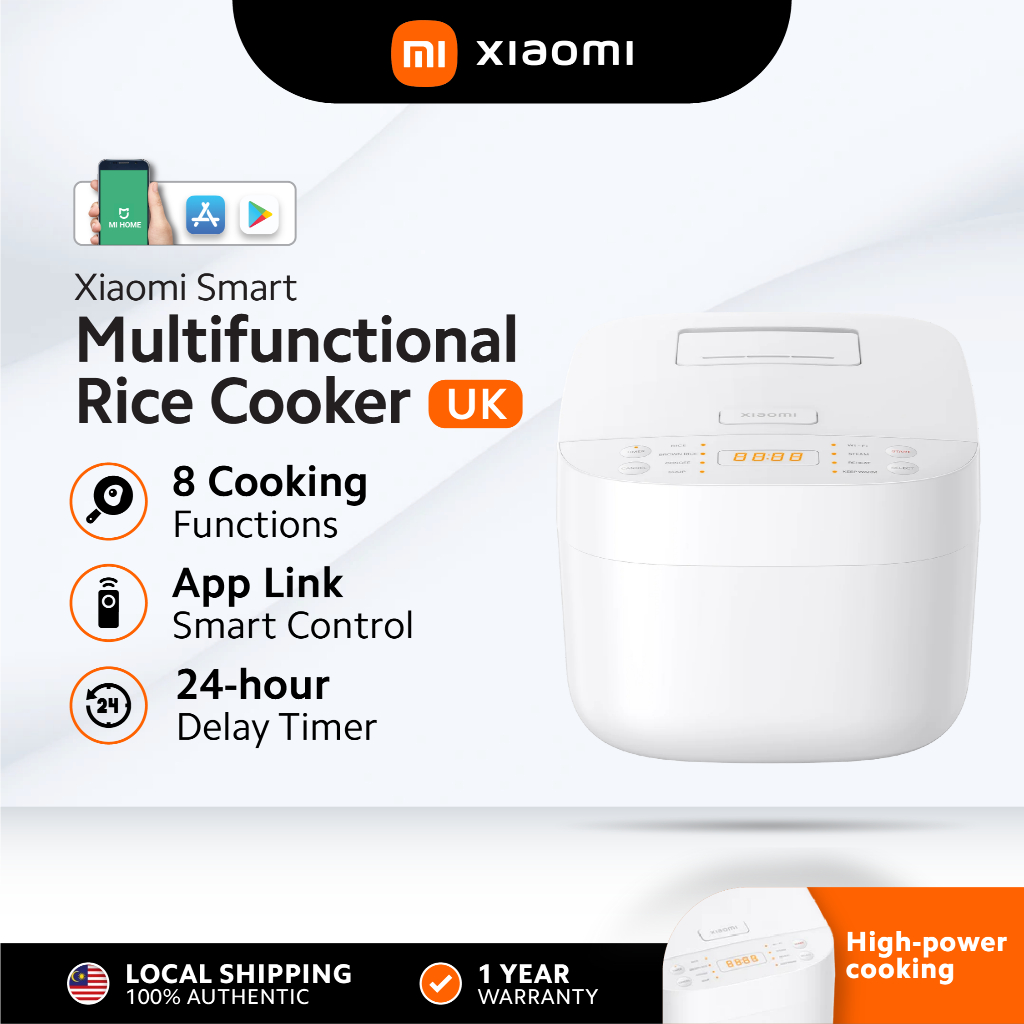 Xiaomi Smart Multifunctional Rice Cooker | 8-in-1 Functionality | 24-hour Delay Timer | App ...