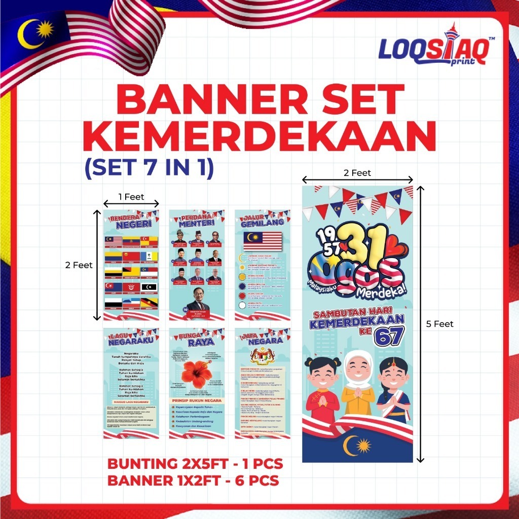 SET KECERIAAN KELAS BANNER KEMERDEKAAN PELBAGAI DESIGN YANG MENARIK ...