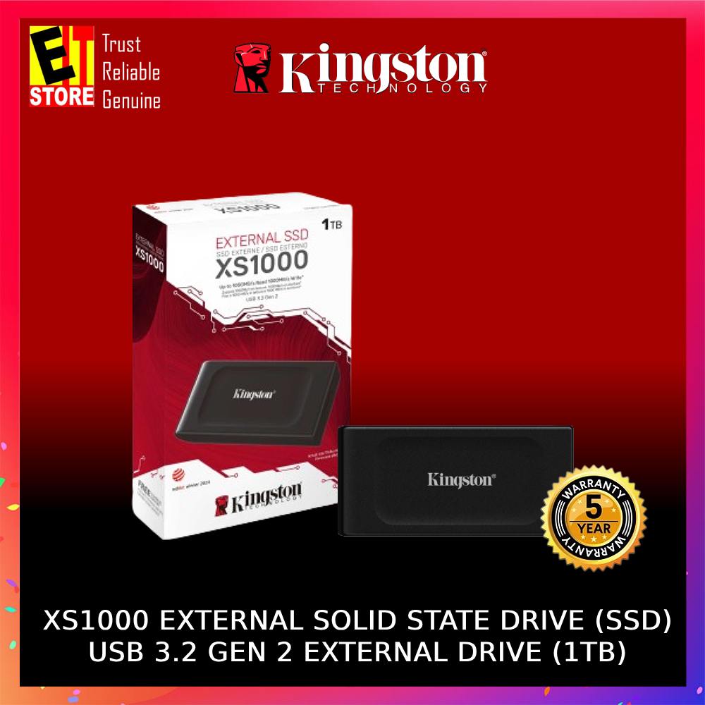 Kingston XS1000 external solid state drive (SSD) USB 3.2 Gen 2 external drive - SXS1000/1000G ...