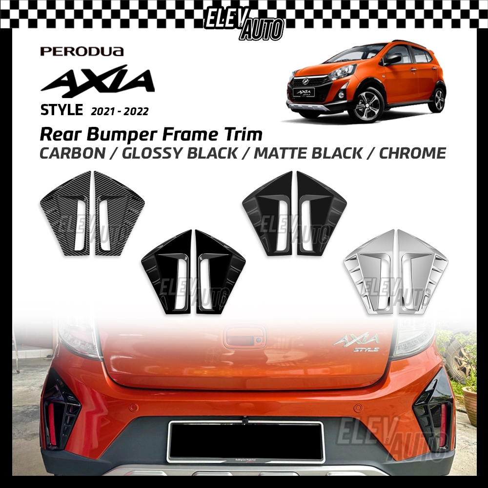 Perodua Axia Style 2021-2022 Rear Bumper Frame Trim Carbon Chrome Black ...