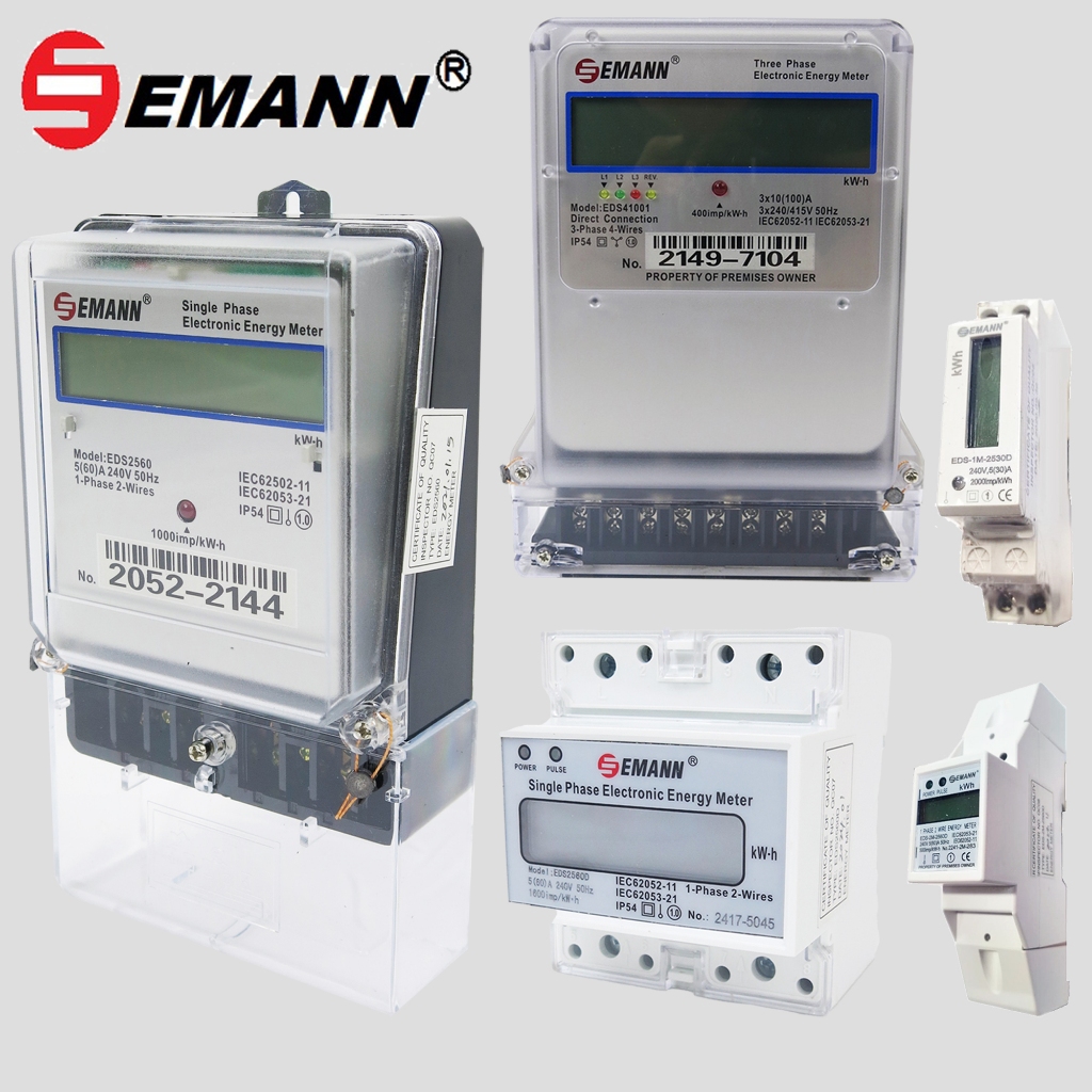 Emann kWh Meter Elektrik Digital/Analog Din Rail 1 Fasa/3 Fasa Penggunaan Tenaga (Electricity ...