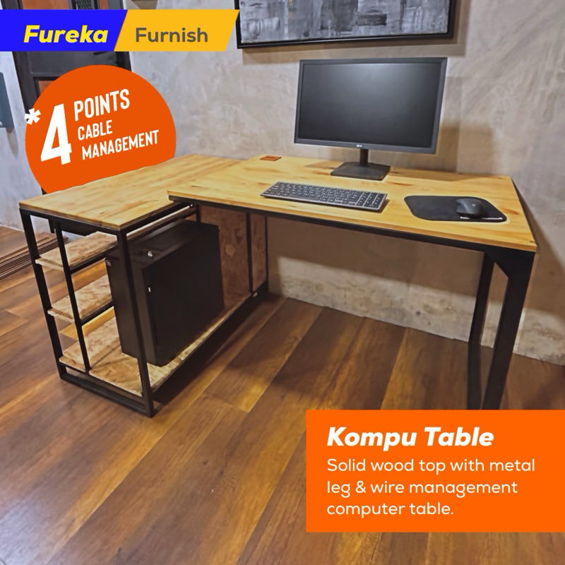 computer table with cable management | Shopee Malaysia