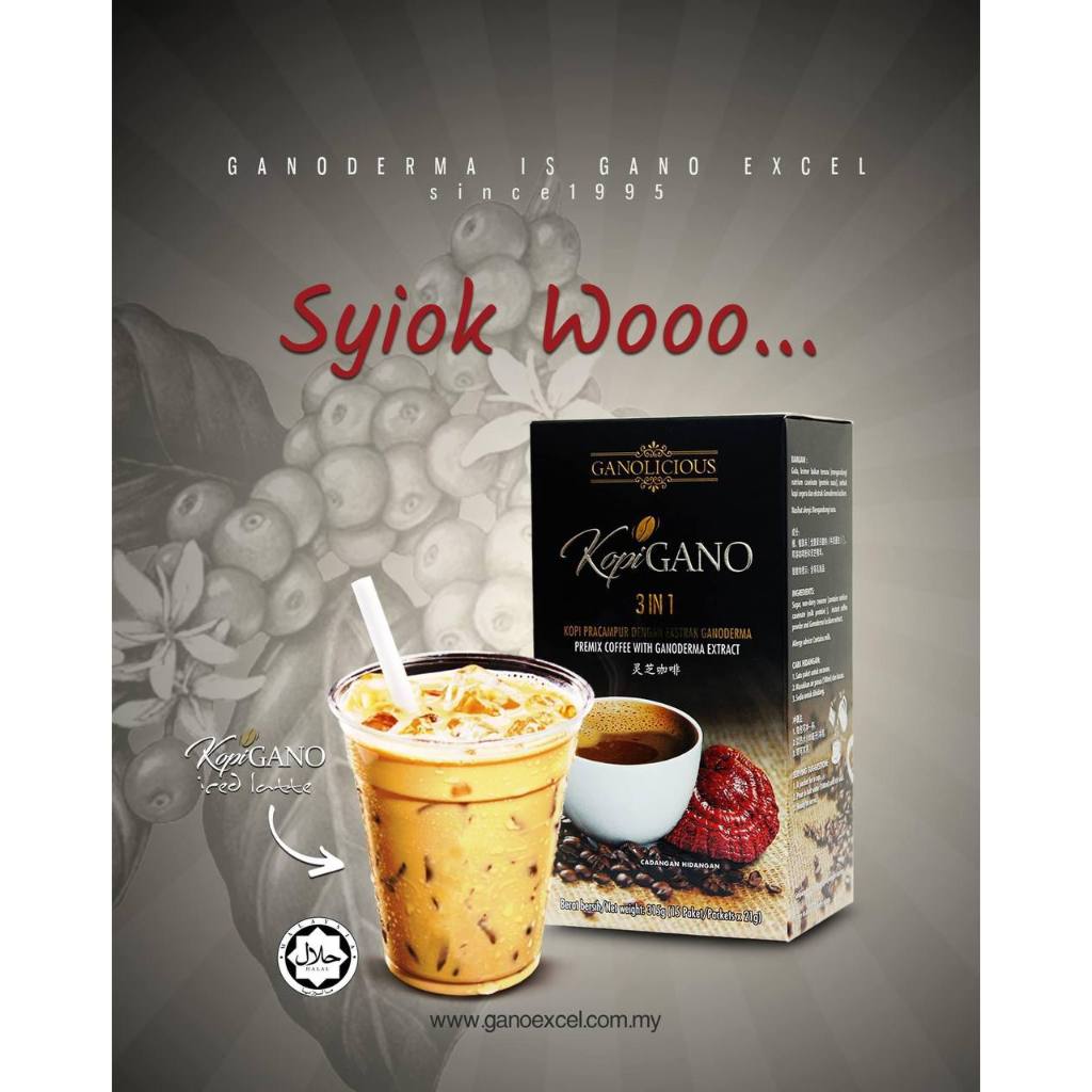 GANOLICIOUS KOPI GANO 3 IN 1( KOPI PRACAMPURAN DENGAN EKSTRAK GANODERMA ...