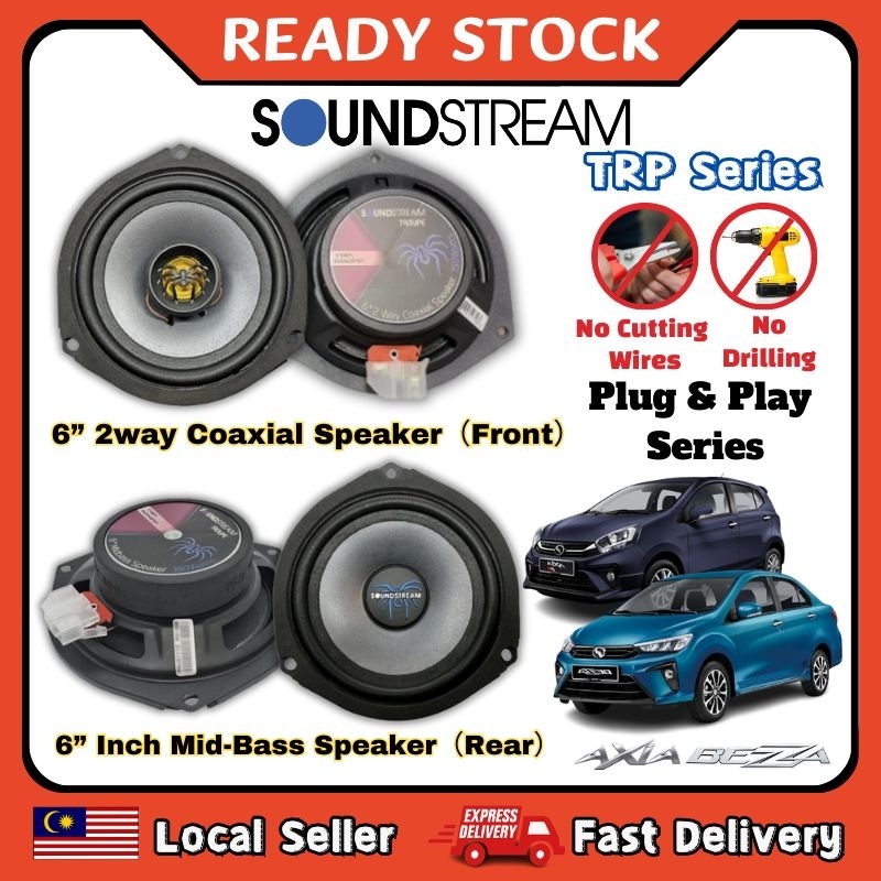 Soundstream Speaker Plug & Play Series Perodua Axia 2014-2021 Bezza ...