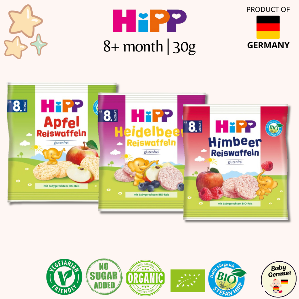 HiPP Baby Snack Organic Fruity Rice Cakes | 8+ month | 30g | Germany ...