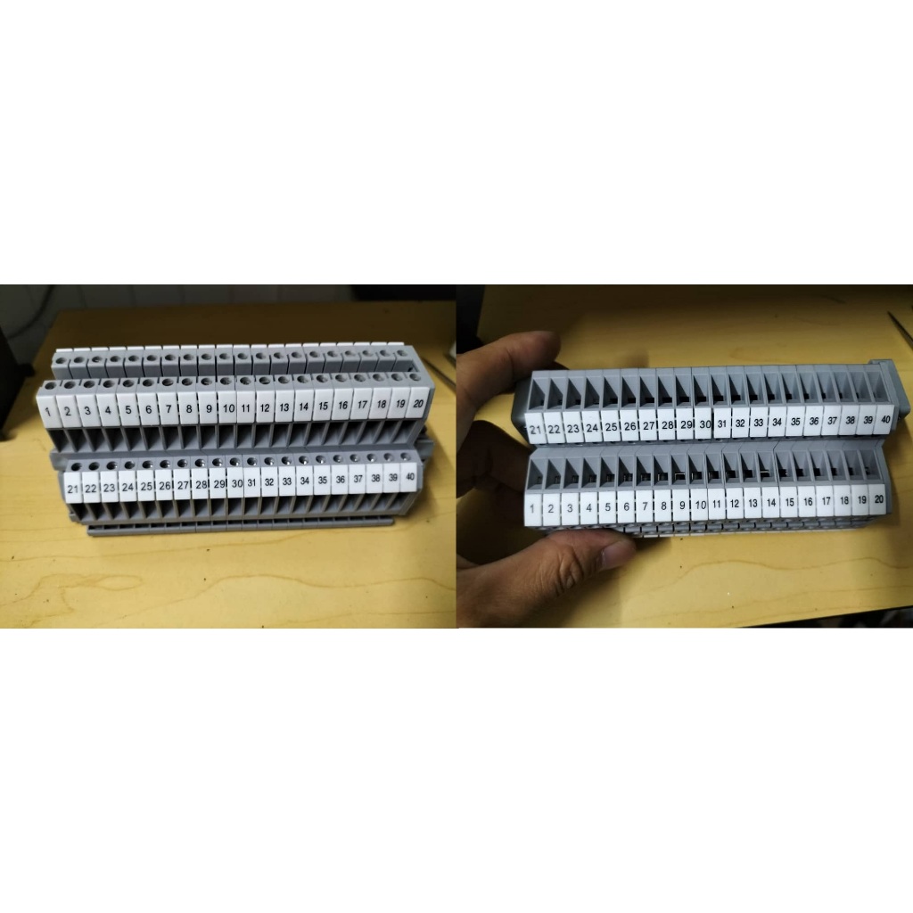 Power Distribution DIN Rail Terminal Block 10P 20P Connector 32A 41A 57A 800V UK2.5B UK5N UK6N ...