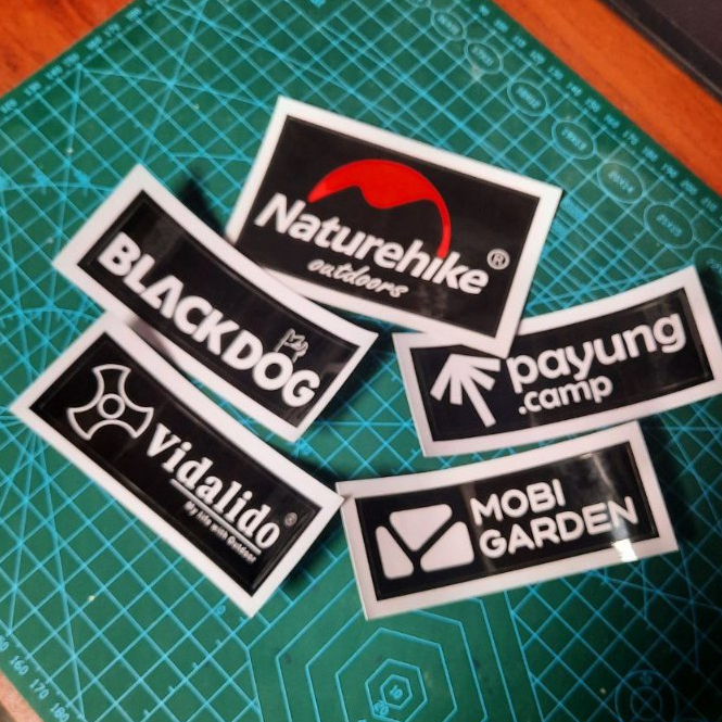 CAMPING STICKER (OUTDOOR) Naturehike, Blackdog, Vidalido, Payung.Camp ...