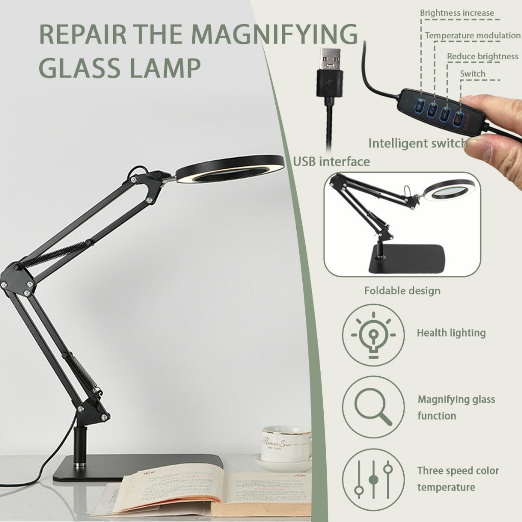 Hd Reading Circuit Repair Lamp Welding Nail Beauty Desktop Magnifying ...