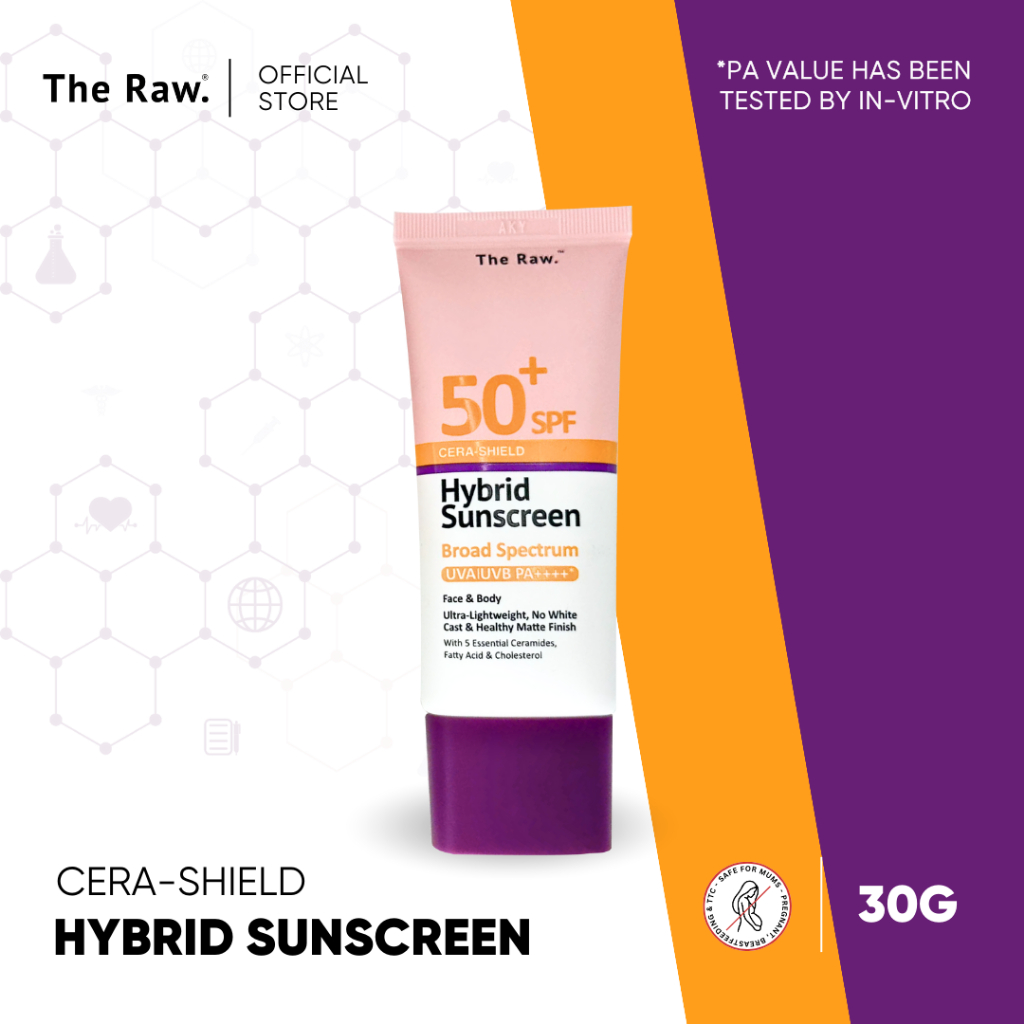 The Raw. Cera-Shield Hybrid Sunscreen SPF 50+ PA++++* Broad Spectrum ...
