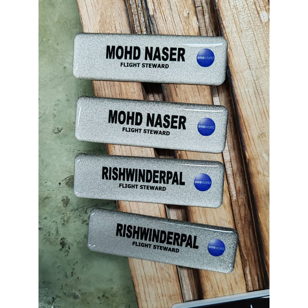 ONE WORLD NAME TAG CUSTOM MADE GOOD QULIATY | Shopee Malaysia