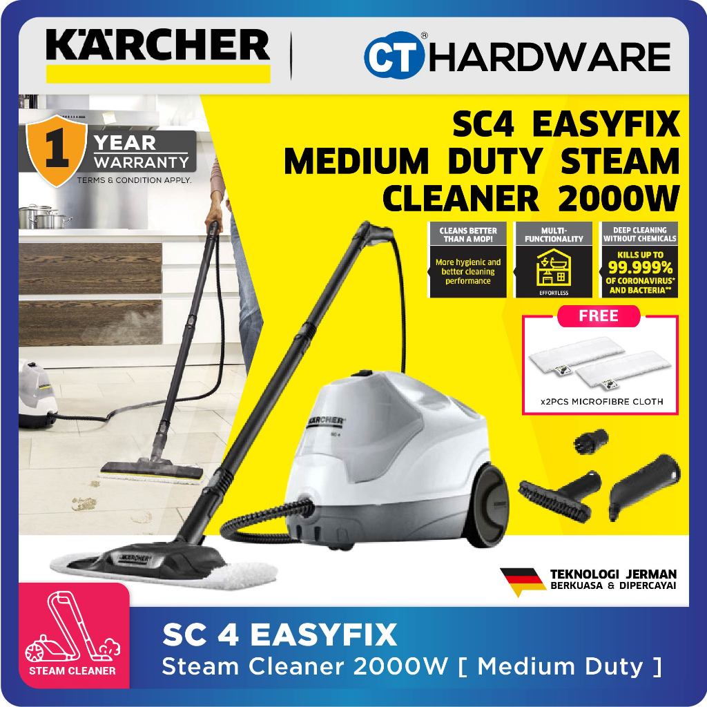 KARCHER SC4 EASYFIX STEAM CLEANER 2000W | 3.5BAR | MEDIUM DUTY | TANK 0 ...