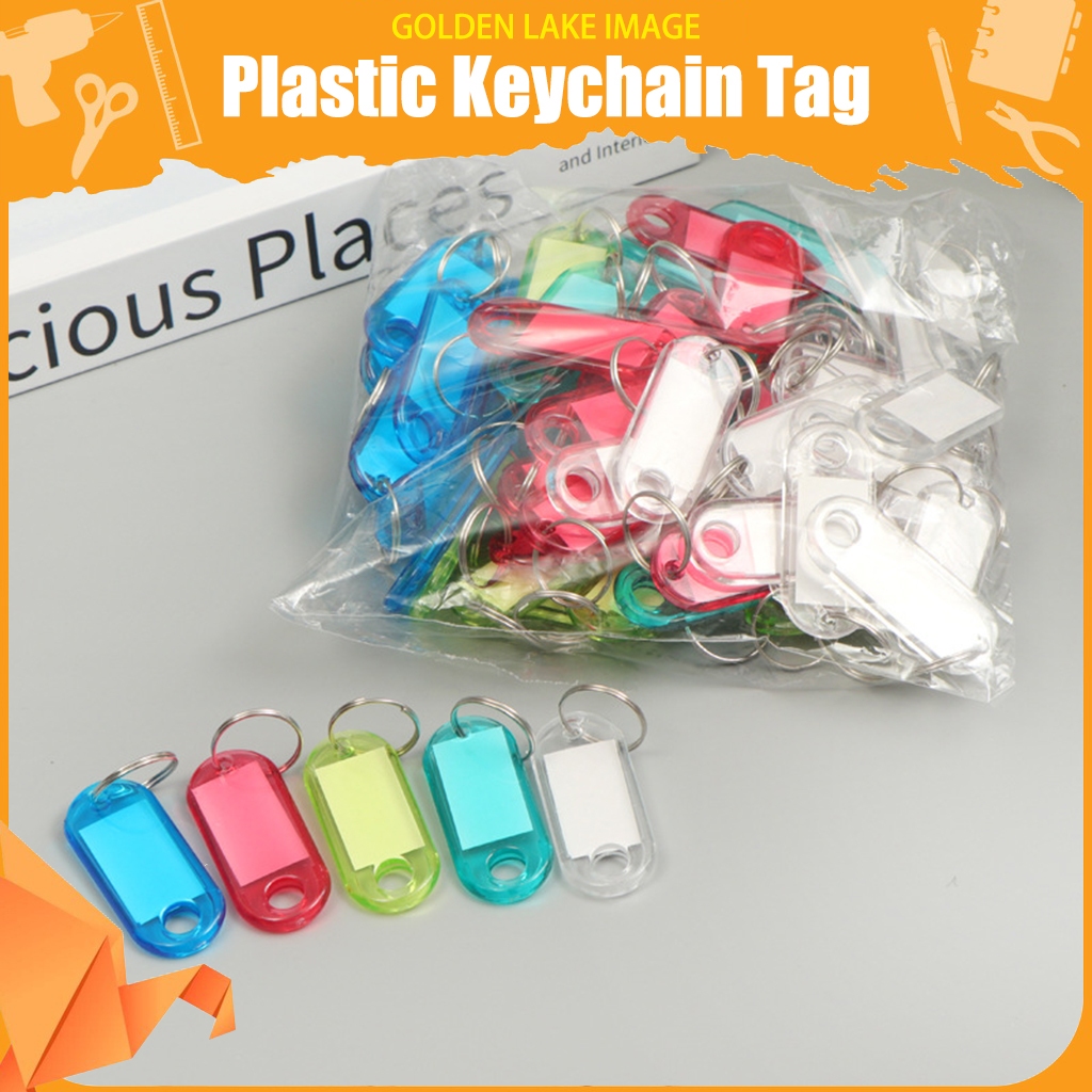 Portable Key ID Tag Tough Plastic Key Tags with Split Ring Label Window ...