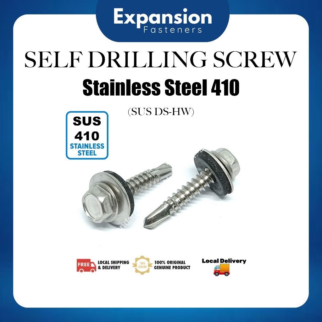 Self Drilling Screw Hex Head Stainless Steel 410 skru besi Hexagon Head ...
