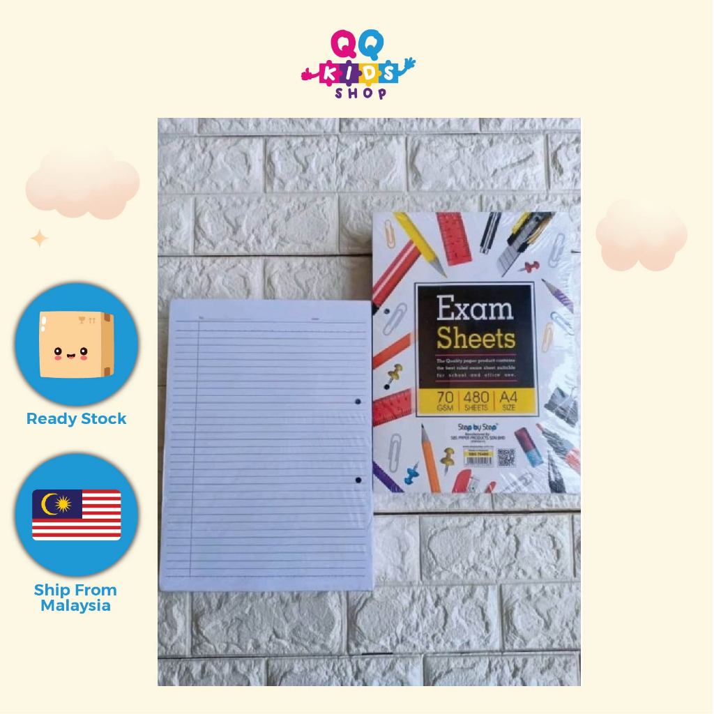 4 Foolscap Paper / Exam Test Pad Paper / Exam Sheets Paper / Kertas ...