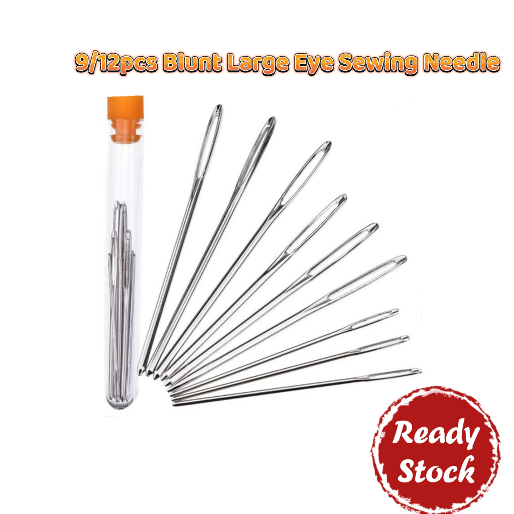 🇲🇾 Ready Stock 🇲🇾 9/12pcs Blunt Large Eye Sewing Needle Jarum Jahit ...