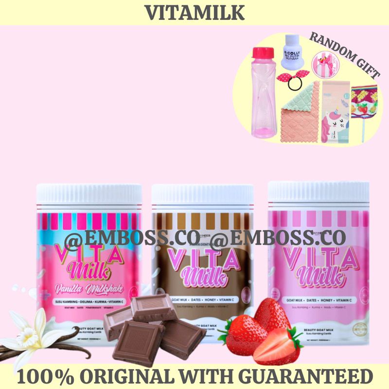 🎁3 FREE GIFT🎁 ORIGINAL VITAMILK WHITENING SUPPLEMENT VITAMILK VANILLA VITAMILK STRAWBERRY ...
