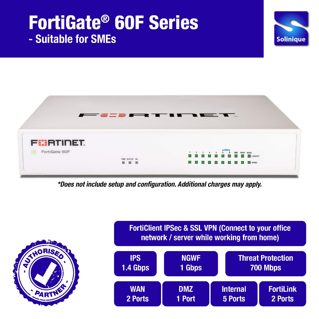 Fortinet FortiGate 60F 24x7 Bundle (1 Year) Firewall | Shopee Malaysia