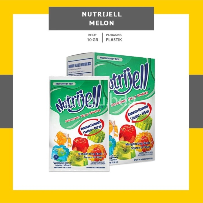 Nutrijel Rasa Melon / Honeydew Multipack Jelly Pudding 1 Box 12 Sachet ...