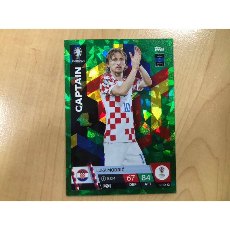 Topps Euro 2024 Match Attax Emerald Card Captain CRO 12 Luka Modric ...
