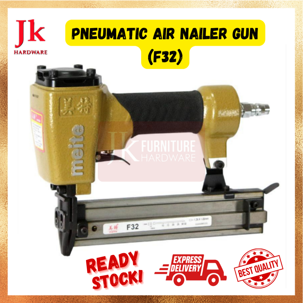 READYSTOCK!!!MEITE F-32 QUALITY PNEUMATIC AIR NAILER NAIL TACKER GUN ...
