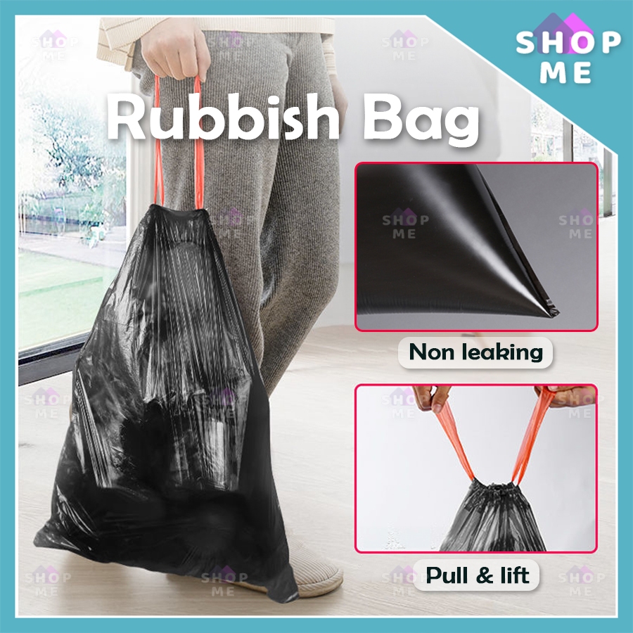 Rubbish Bag With Drawstring Plastic Bag Handle Trash Bag With String ...