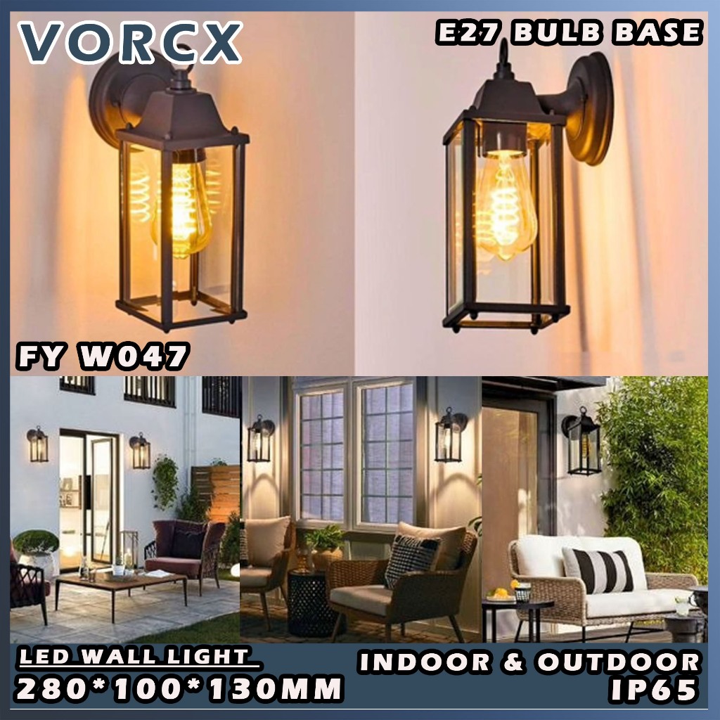 LH W047 LED WALL LIGHT E27 BLUB BASE INDOOR & OUTDOOR IP65 | Shopee ...