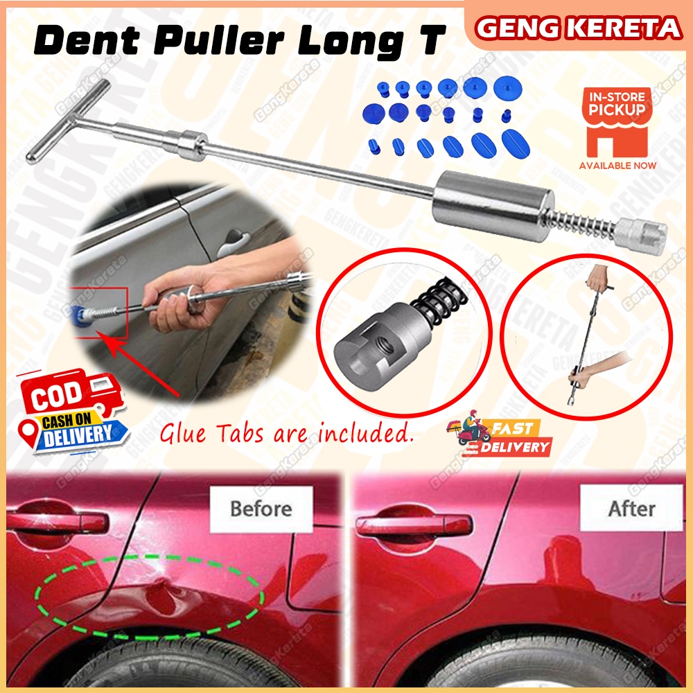 Car Dent Puller Kit Tools Dent Repair Kemek T Bar Slide Hammer Glue ...