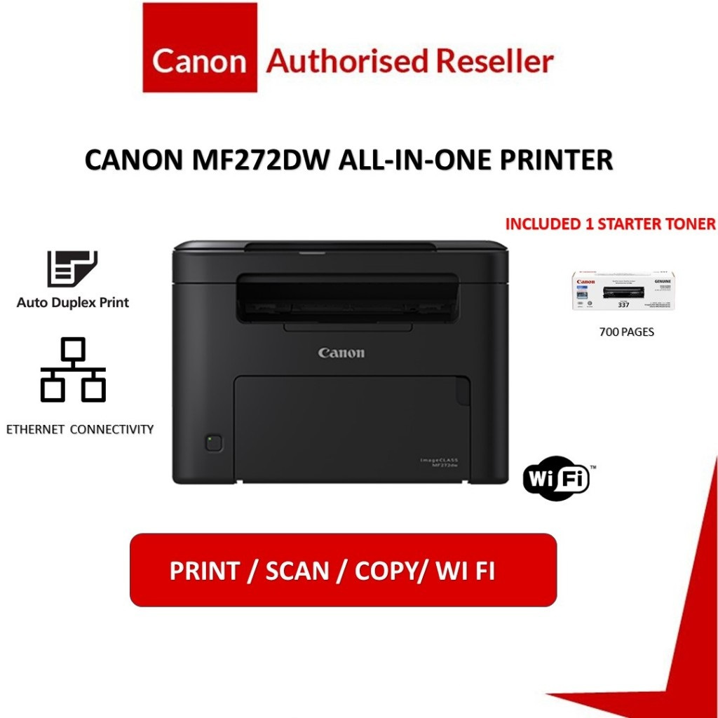 Canon imageCLASS MF272dw 3-in-1 Monochrome Multifunction Printer (Print ...
