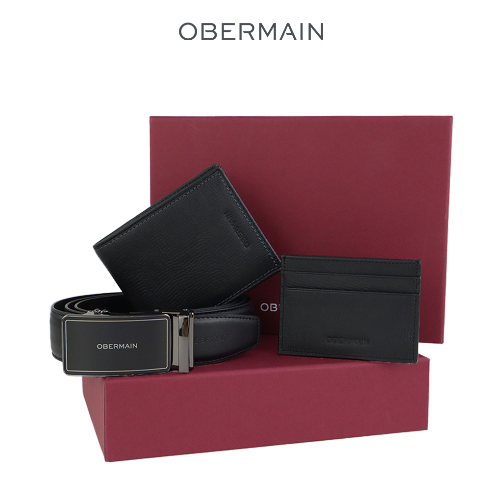 OBERMAIN Giftset RFID Wallet & Automatic Buckle Belt (Free Gift ...