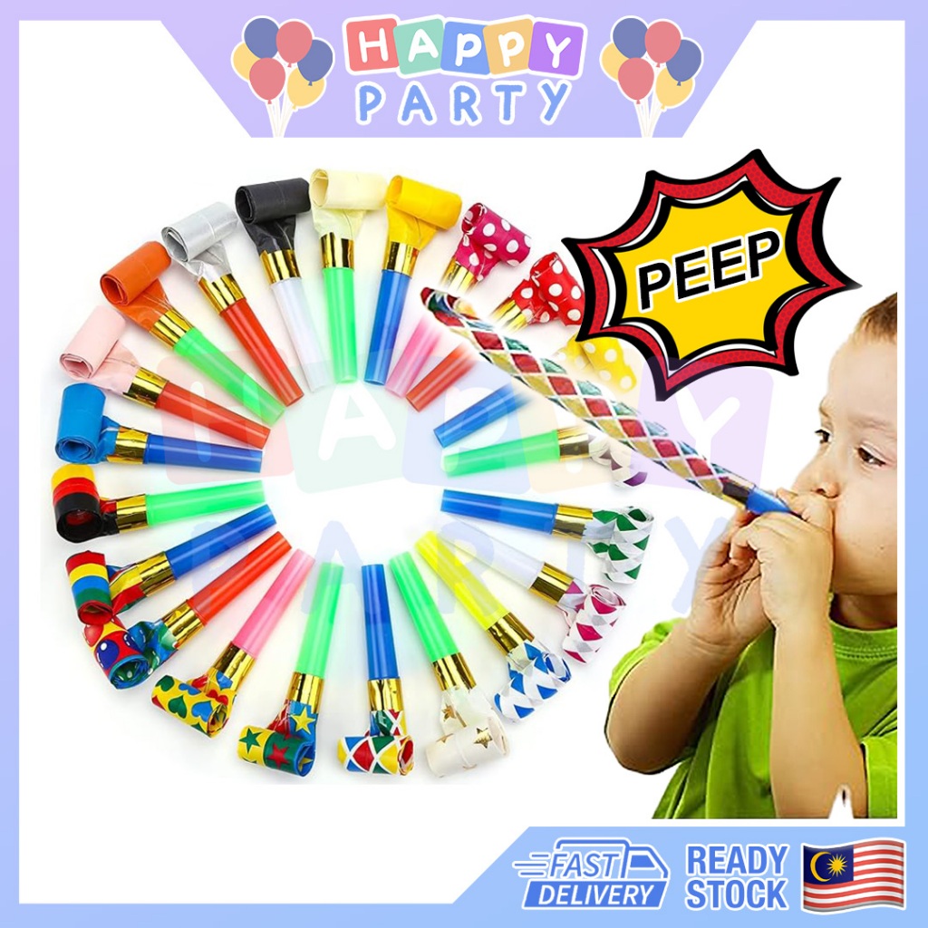 🎈READY STOCK🎈Birthday Party Toys Blowout Whistle Blower Festive Decor ...