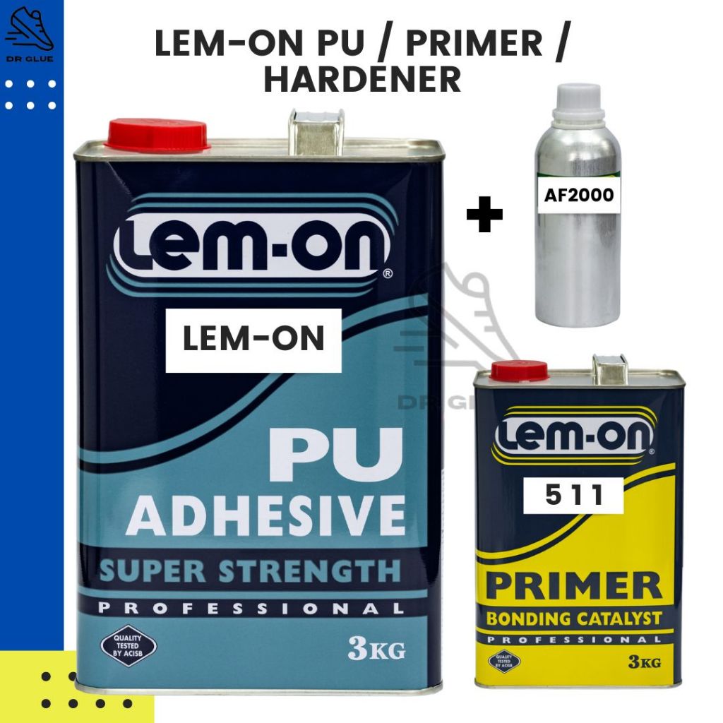 Lem-On PU / PRIMER / HARDENER Adhesive Glue (3KG) for PU, PVC ...