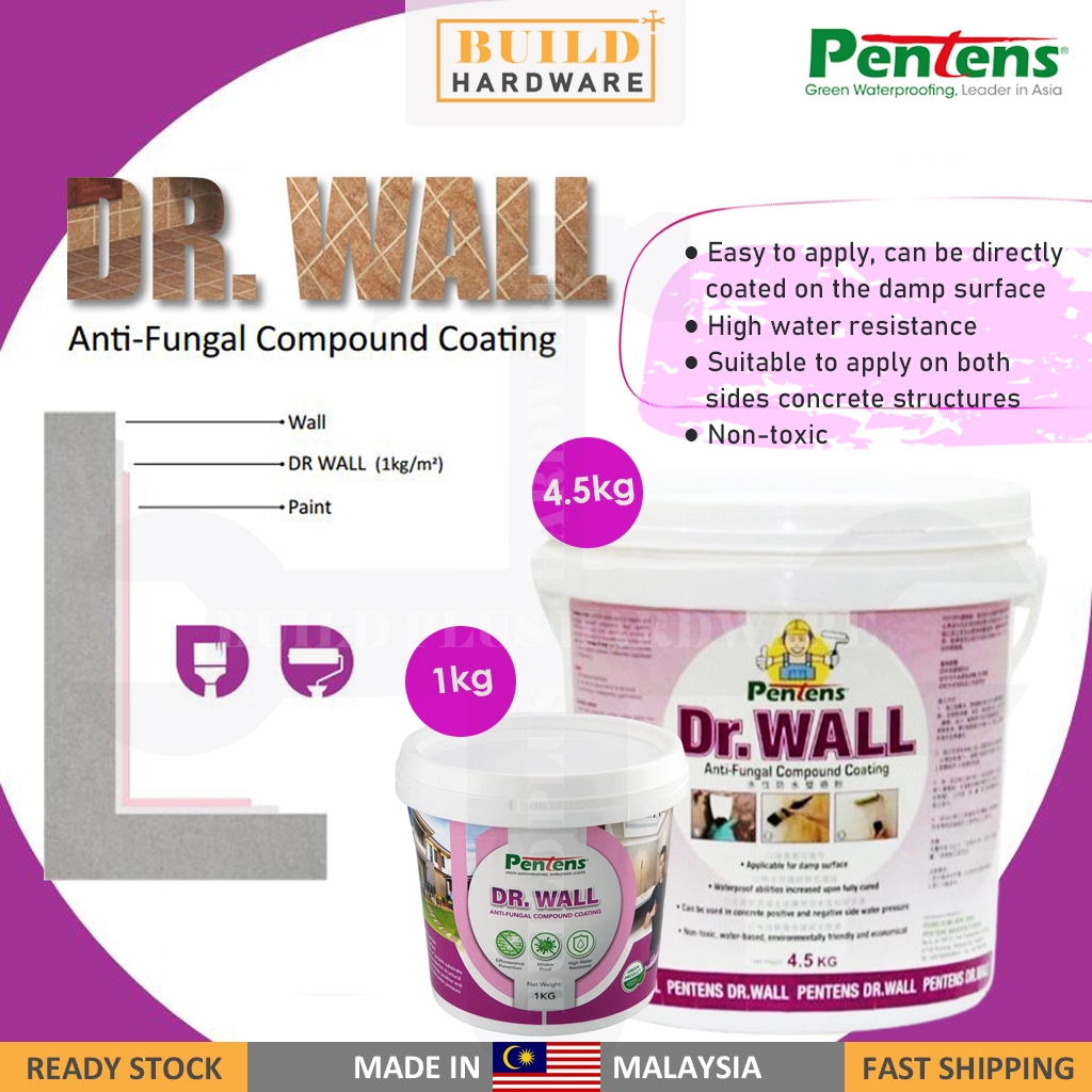 PENTENS DR. WALL 1kg / 4.5kg | Anti-Fungal Compound Coating 水性防水壁癌粉 ...