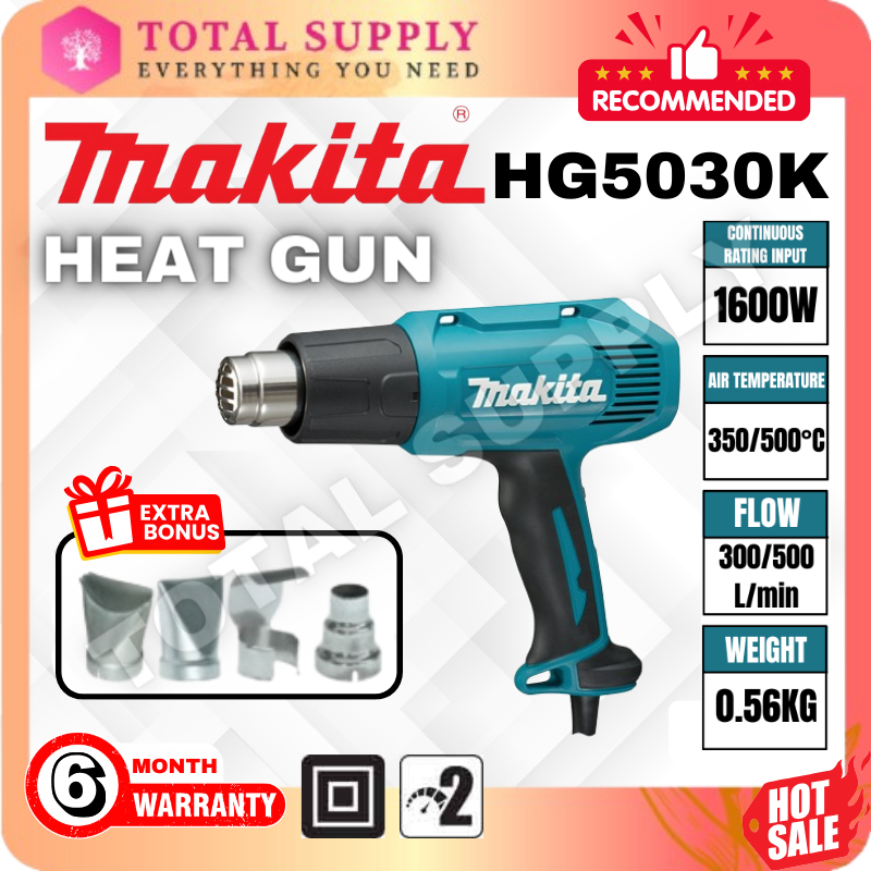 MAKITA HG5030K HEAT GUN 1600W WITH VARIABLE SPEED | HG5030 | Shopee ...