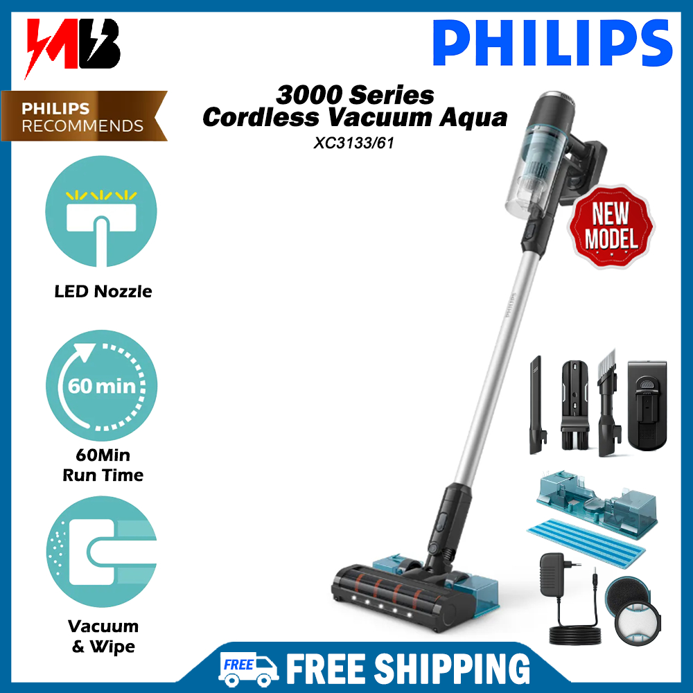 [FREE SHIPPING] Philips 3-in-1 Aqua Cordless Stick Vacuum XC3133 Wet ...