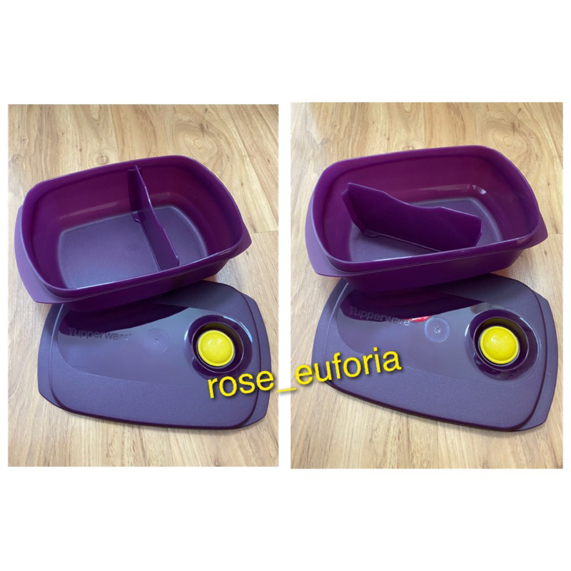 Tupperware Reheatable Divided Lunch Box 1L / 1.25L adjustable divider ...