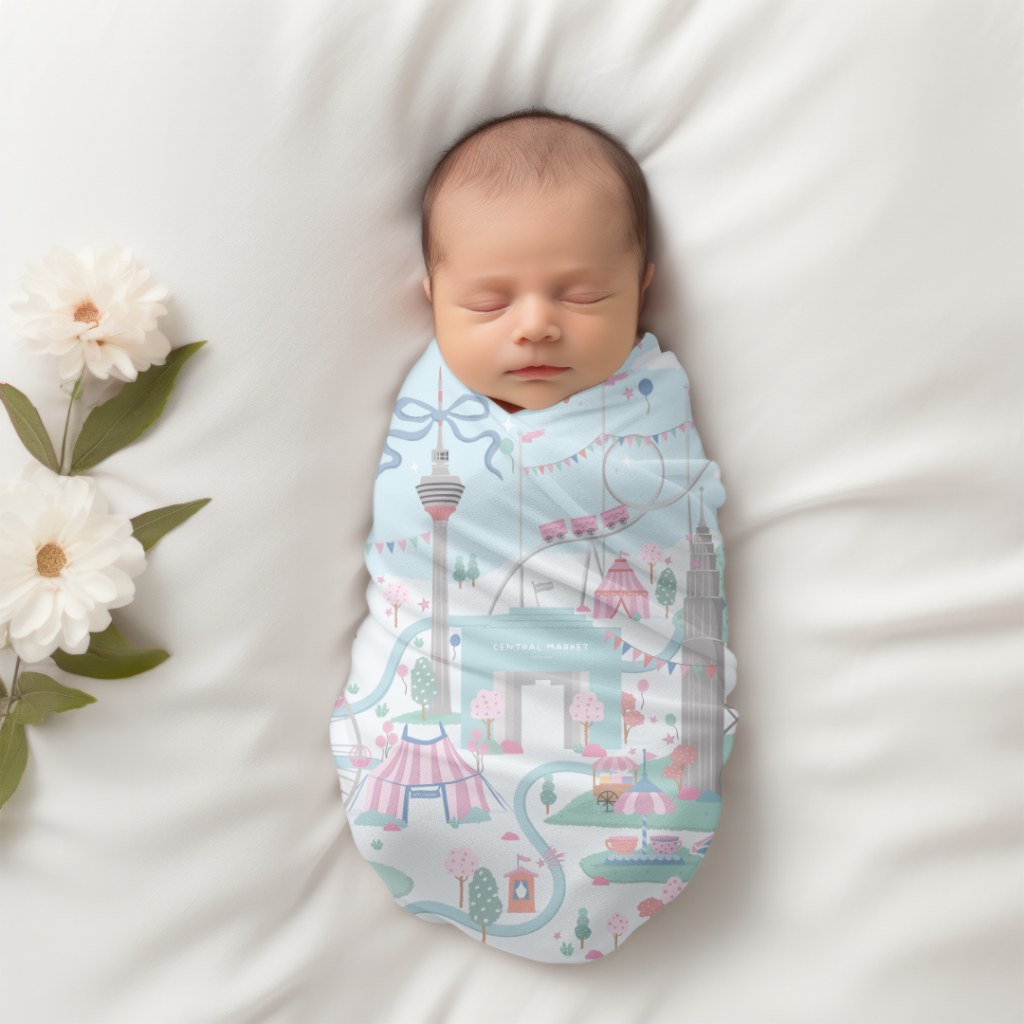 Kain bedung lampin bamboo swaddle blanket baby size besar sapu tangan ...