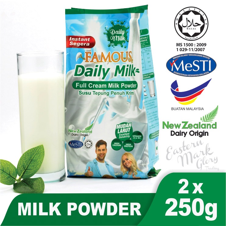 Famous Daily Milk Softpack 2 x 250g (500g) (Instant Full Cream Milk ...