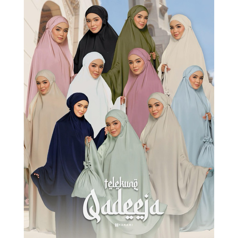 (BARU) TELEKUNG QADEEJA l Mate Twill Satin l Crochet Finishing ️ Hijabs ...