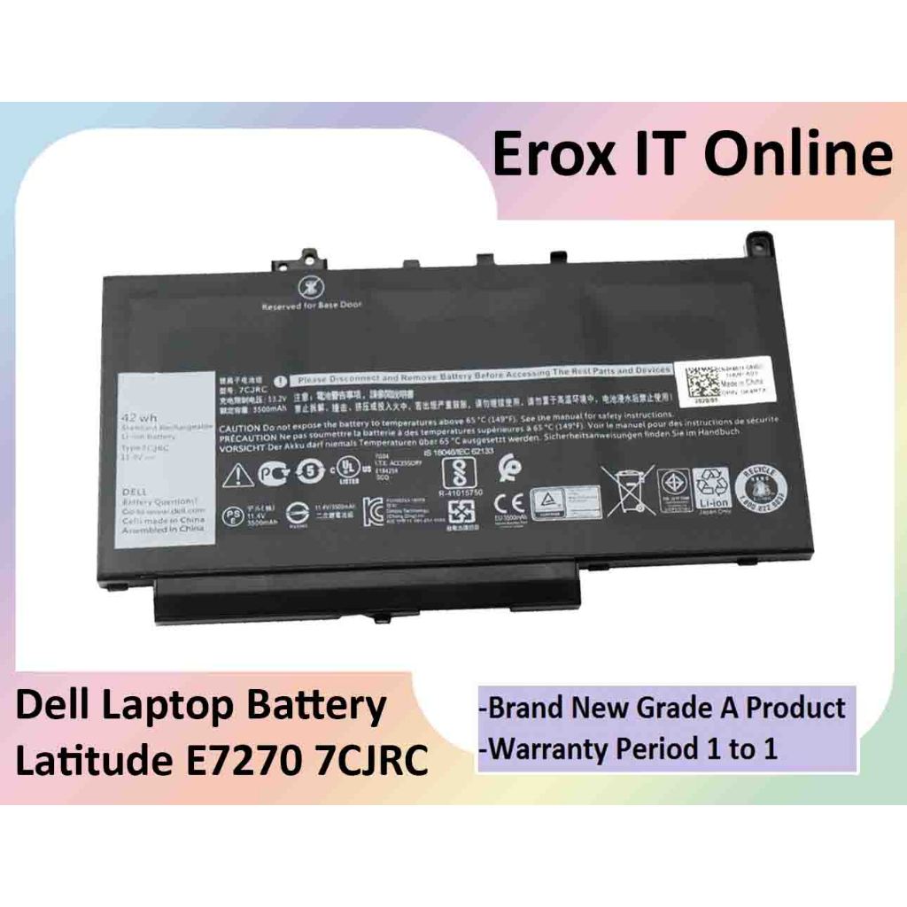 Laptop Battery Latitude E7470 / E7270 P61G P61G001 3 cell 42Wh Laptop ...