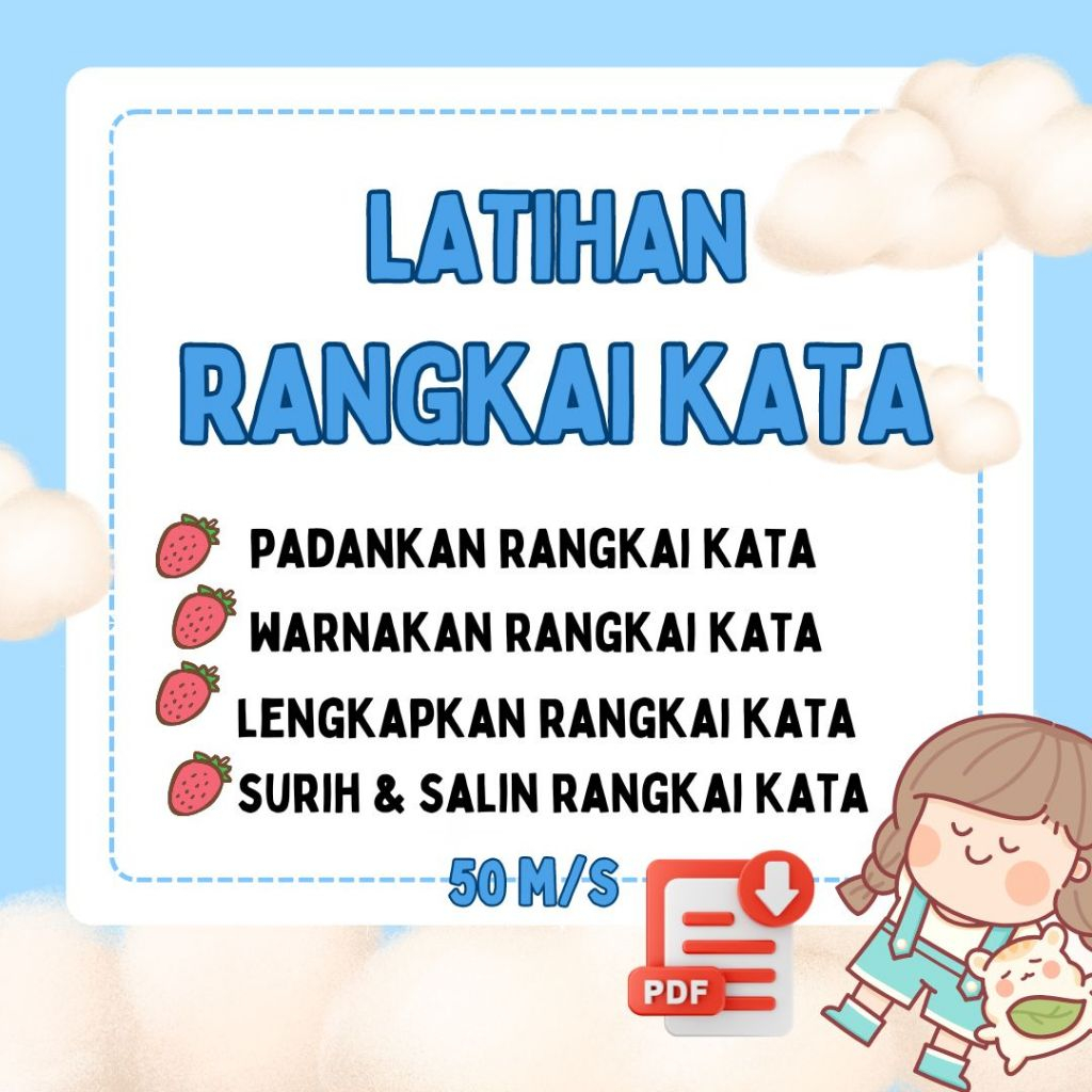 X4 Lembaran Kerja Rangkai Kata Pra sekolah Latihan Bahasa Melayu Tadika ...