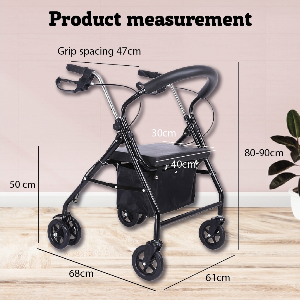 Rollator Walker Adult Wheelchair Pasar Lightweight Tongkat Roda Kaki ...
